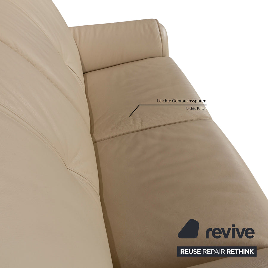 Elastoform Zweisitzer Creme Leder - 2. Hand - Revive.de