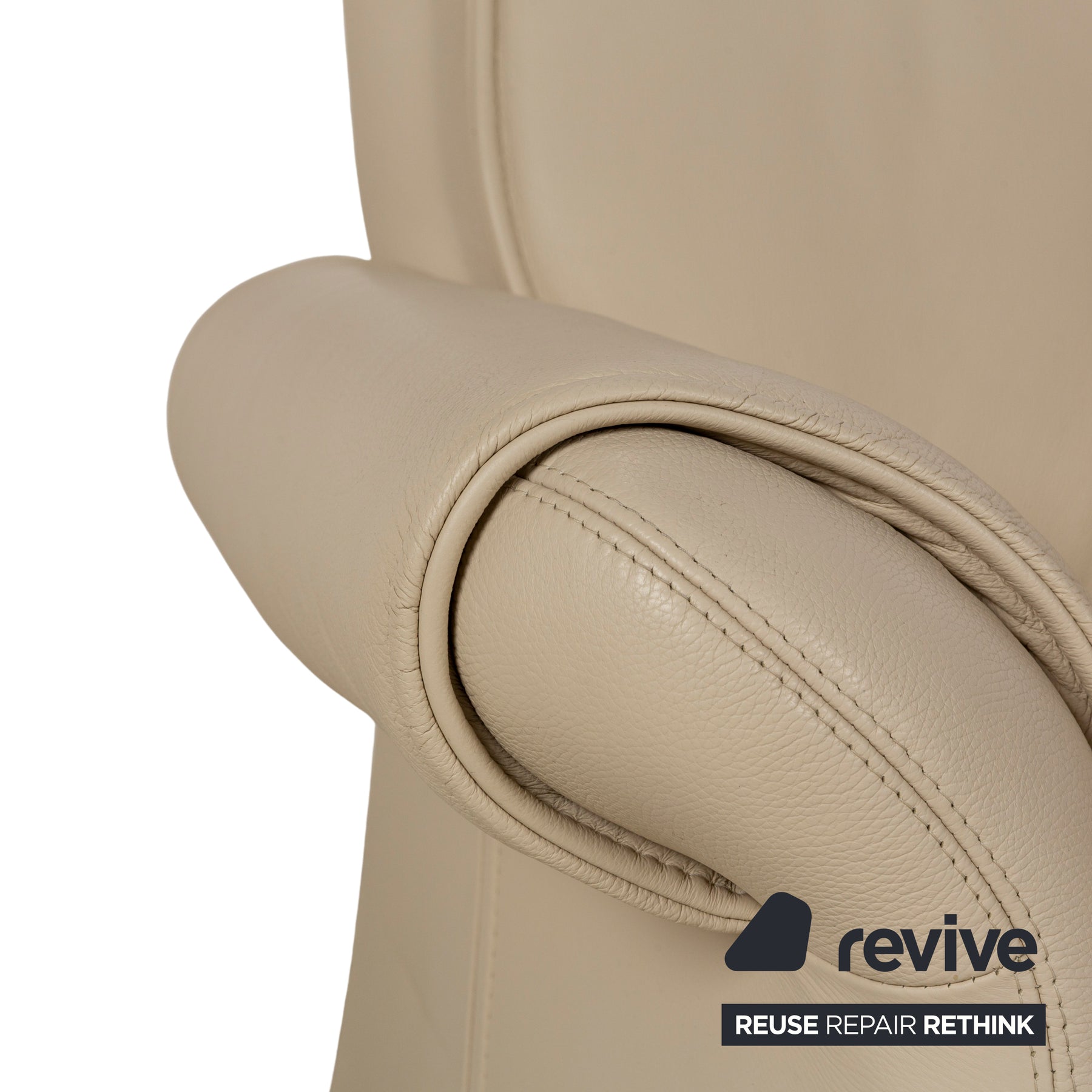 Elastoform Zweisitzer Creme Leder - 2. Hand - Revive.de