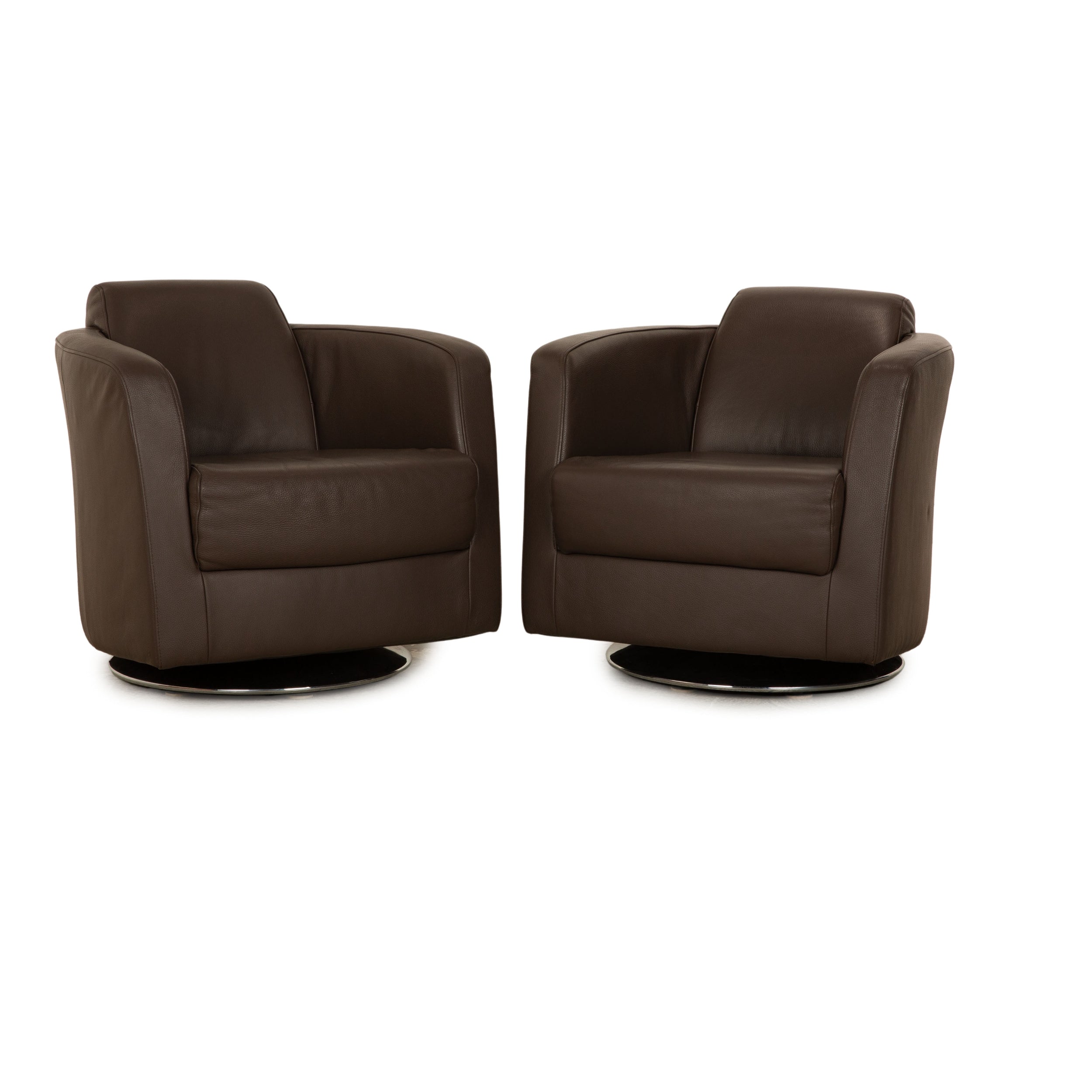 Willi Schillig Sessel Garnitur Braun Leder - 2. Hand - Revive.de