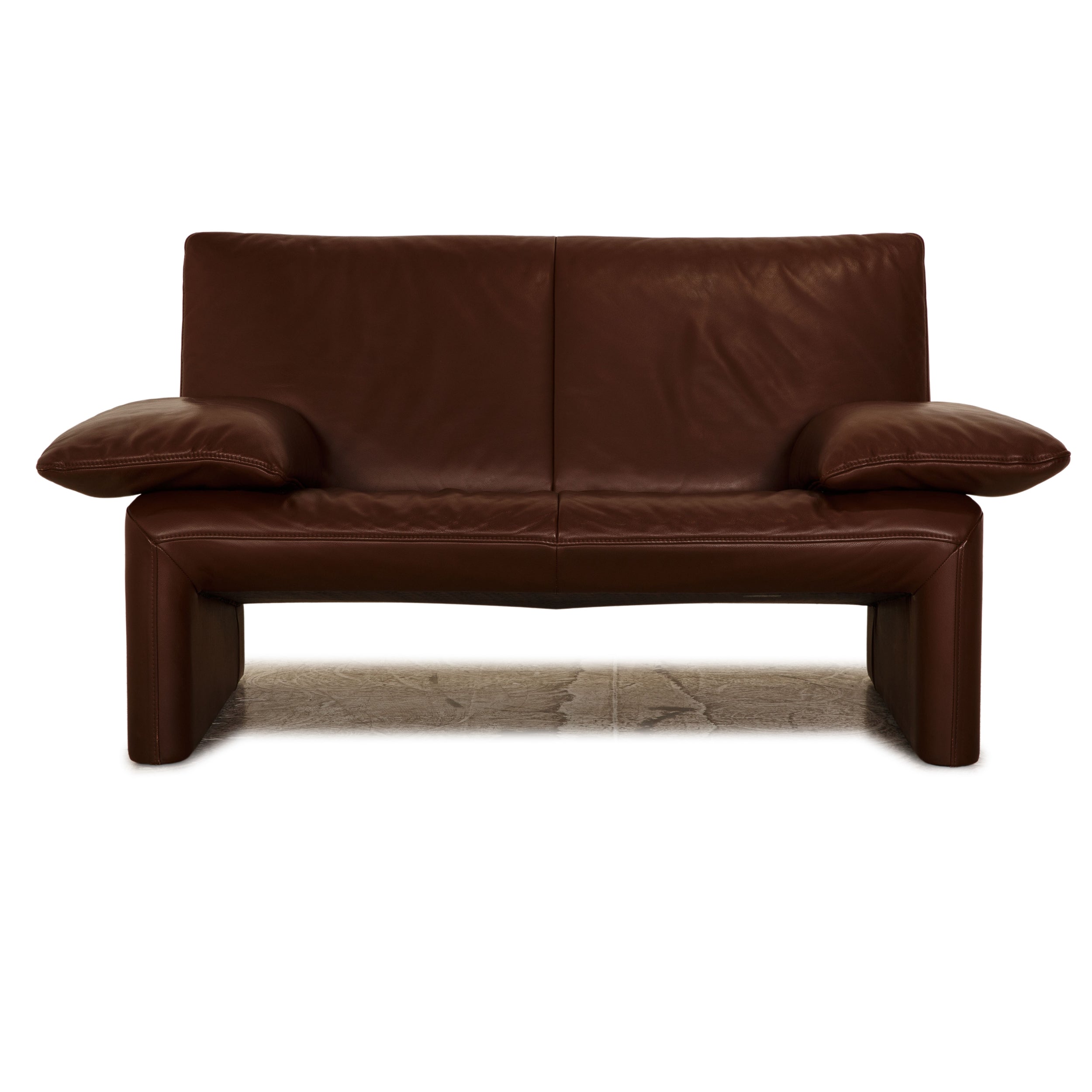 Jori Linea Leder Zweisitzer Braun Sofa Couch | Revive