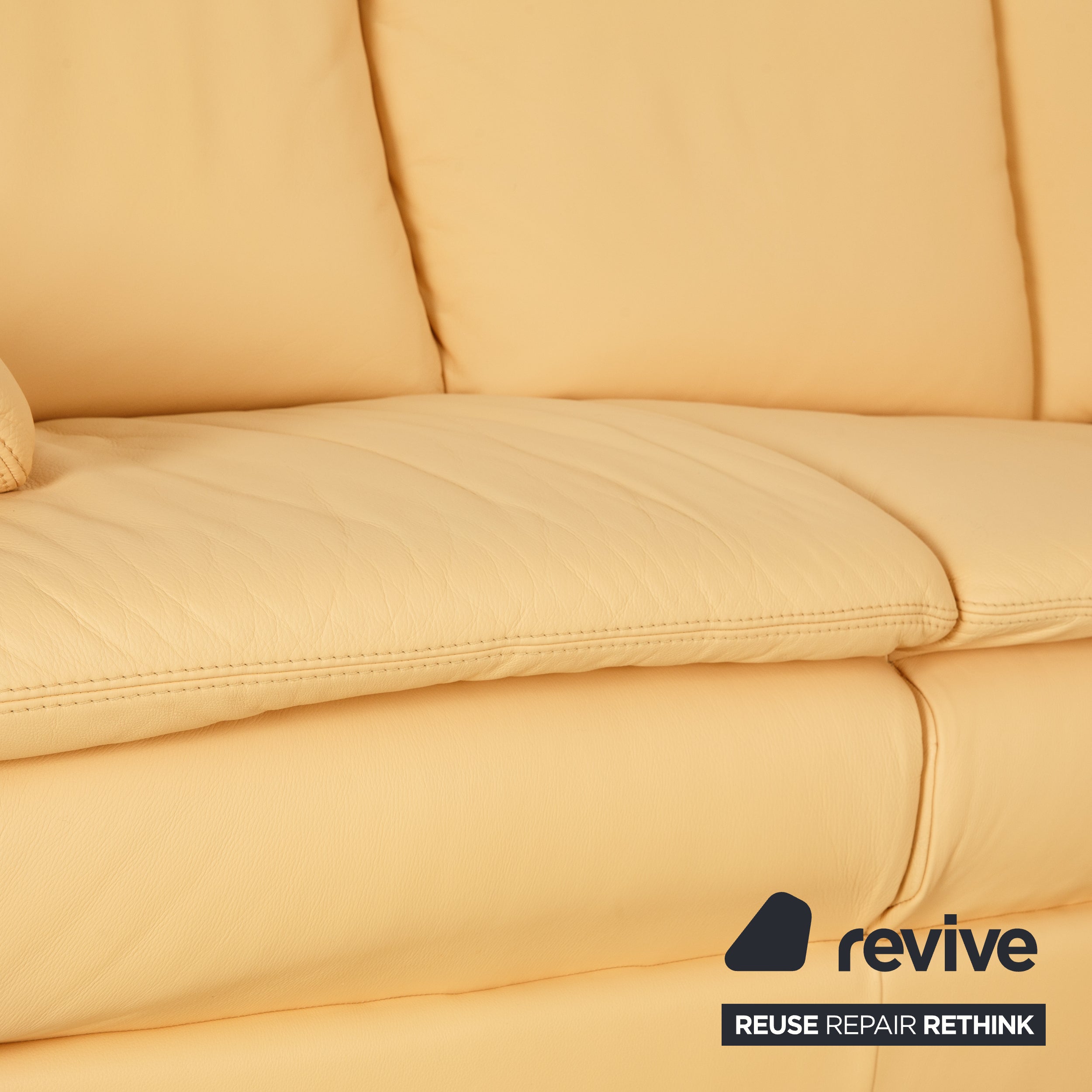 Natuzzi yellow leather sofa store