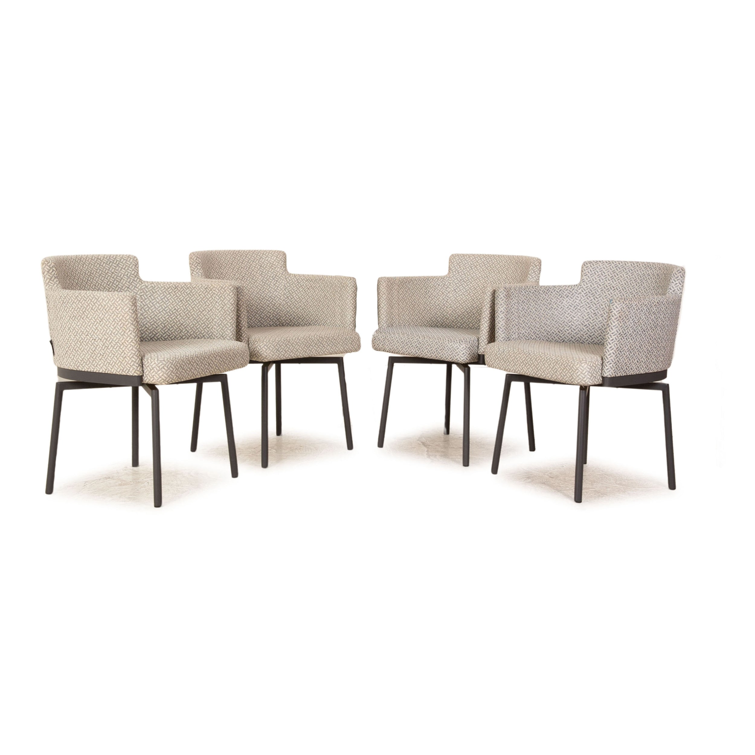 Set of 4 Who's Perfect Artus fabric chair cream dining room swivel function