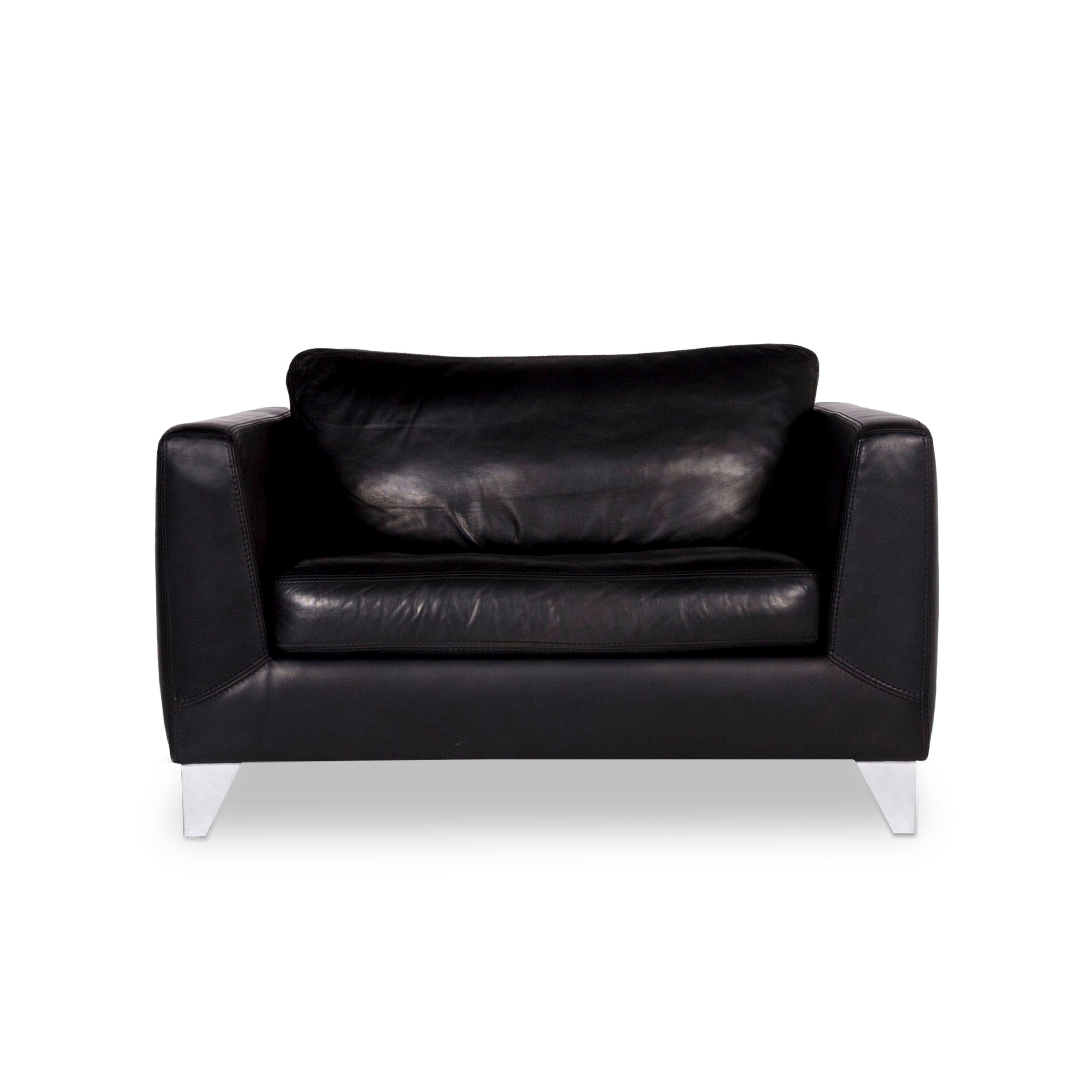 Machalke Sessel Loveseat Schwarz Leder 2. Hand Revive