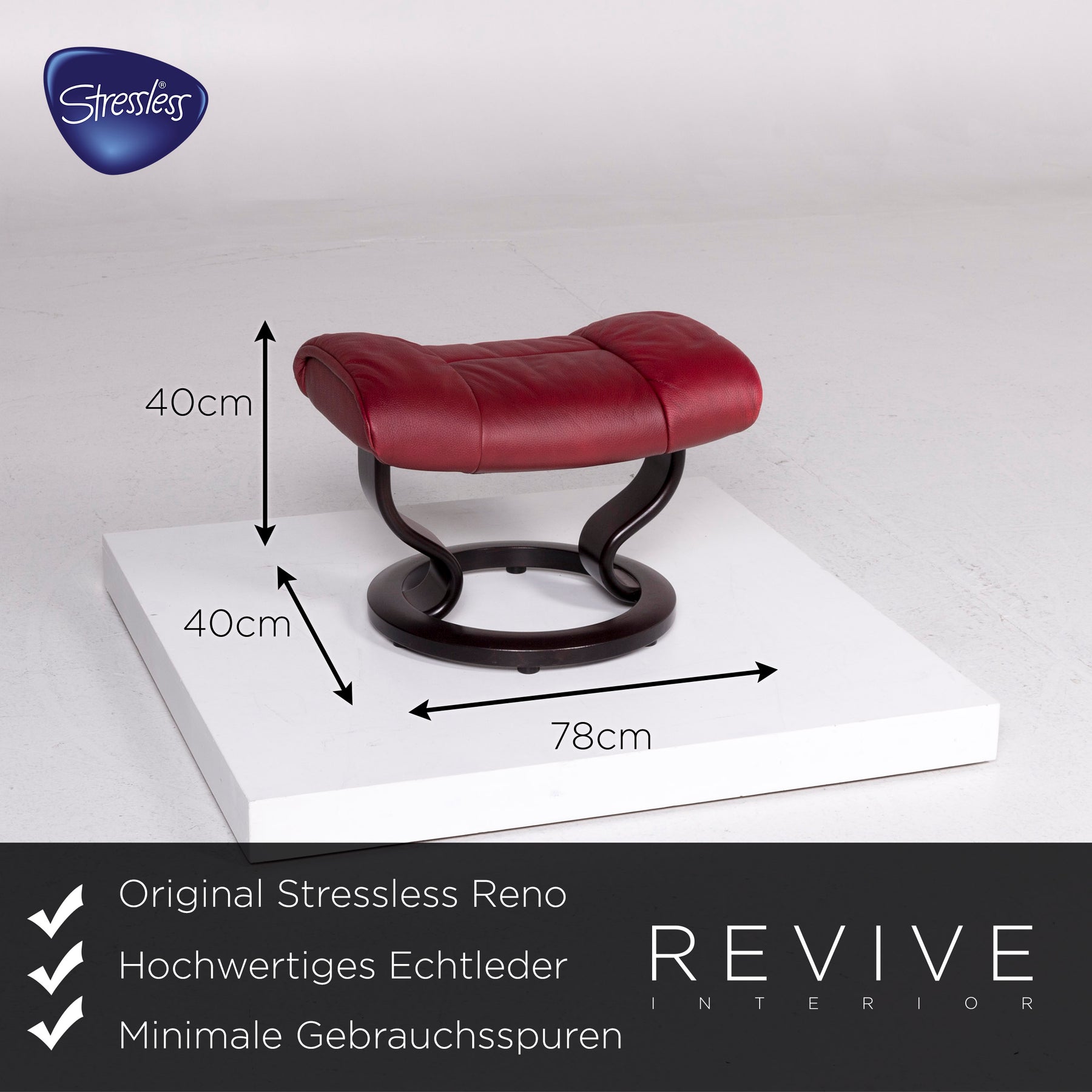 Stressless Sessel Reno Rot Leder - 2. Hand - Revive.de