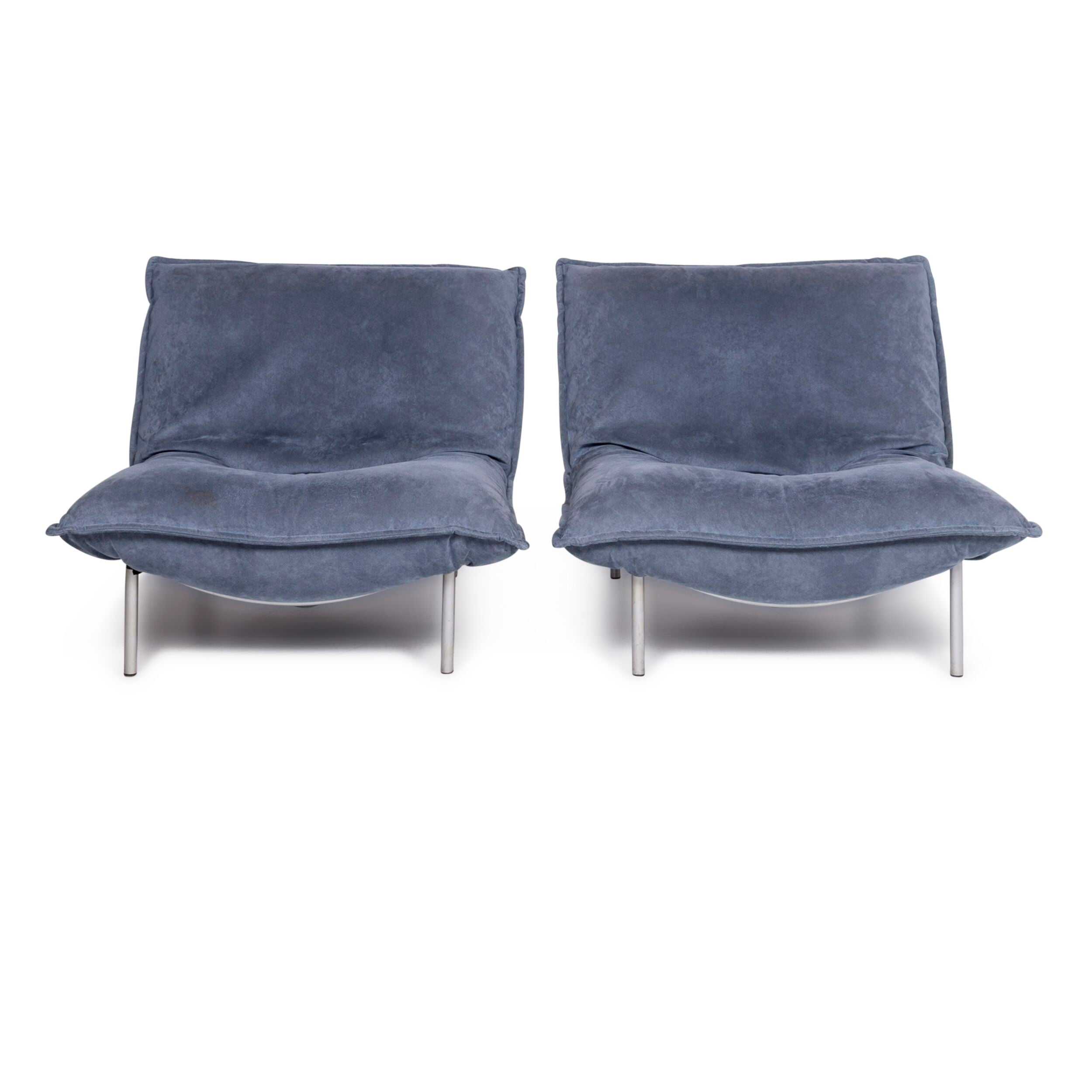 ligne roset Sessel Garnitur Calin Blau Mikrofaser - 2. Hand - Revive.de