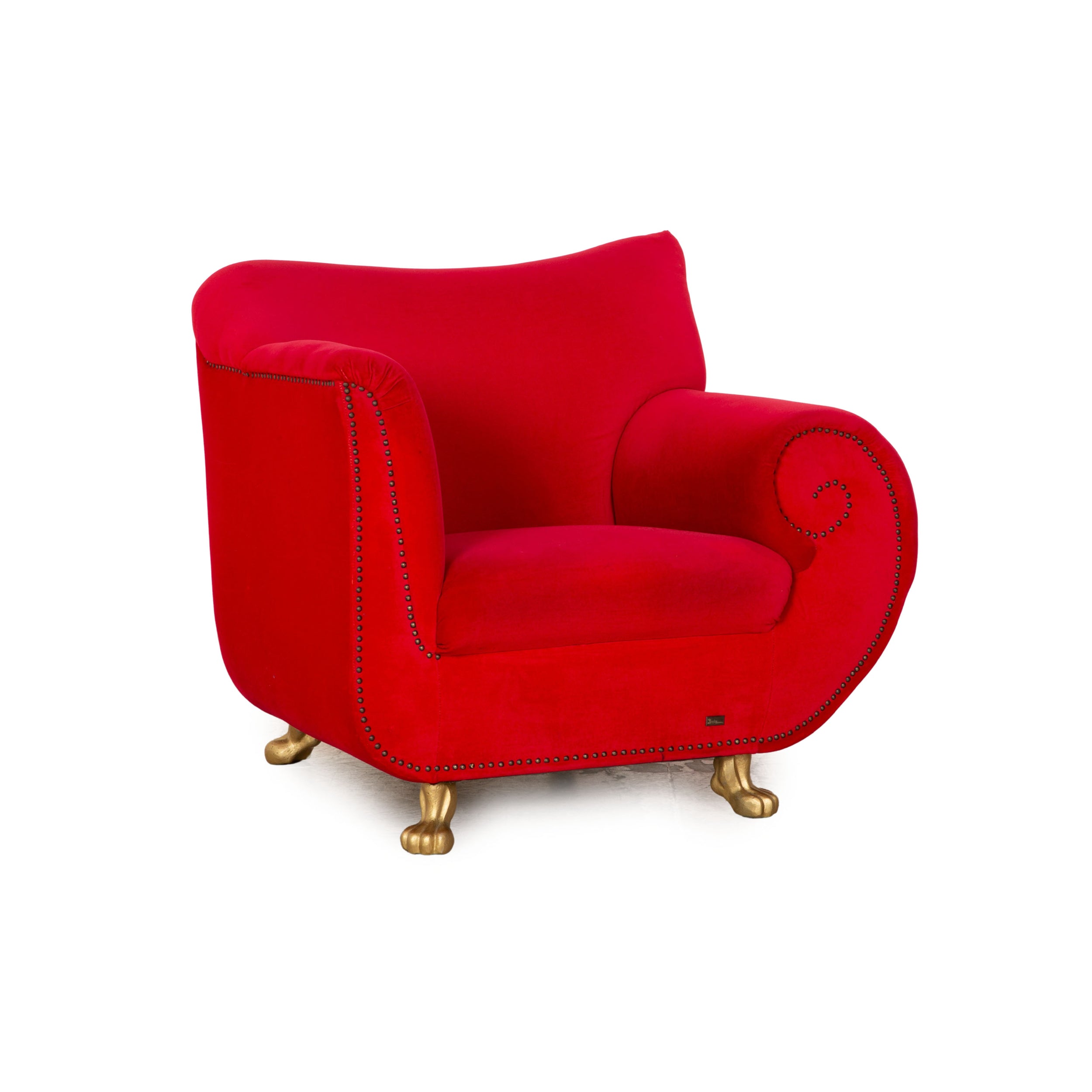 Bretz Gaudi Samt Sessel Rot | Revive