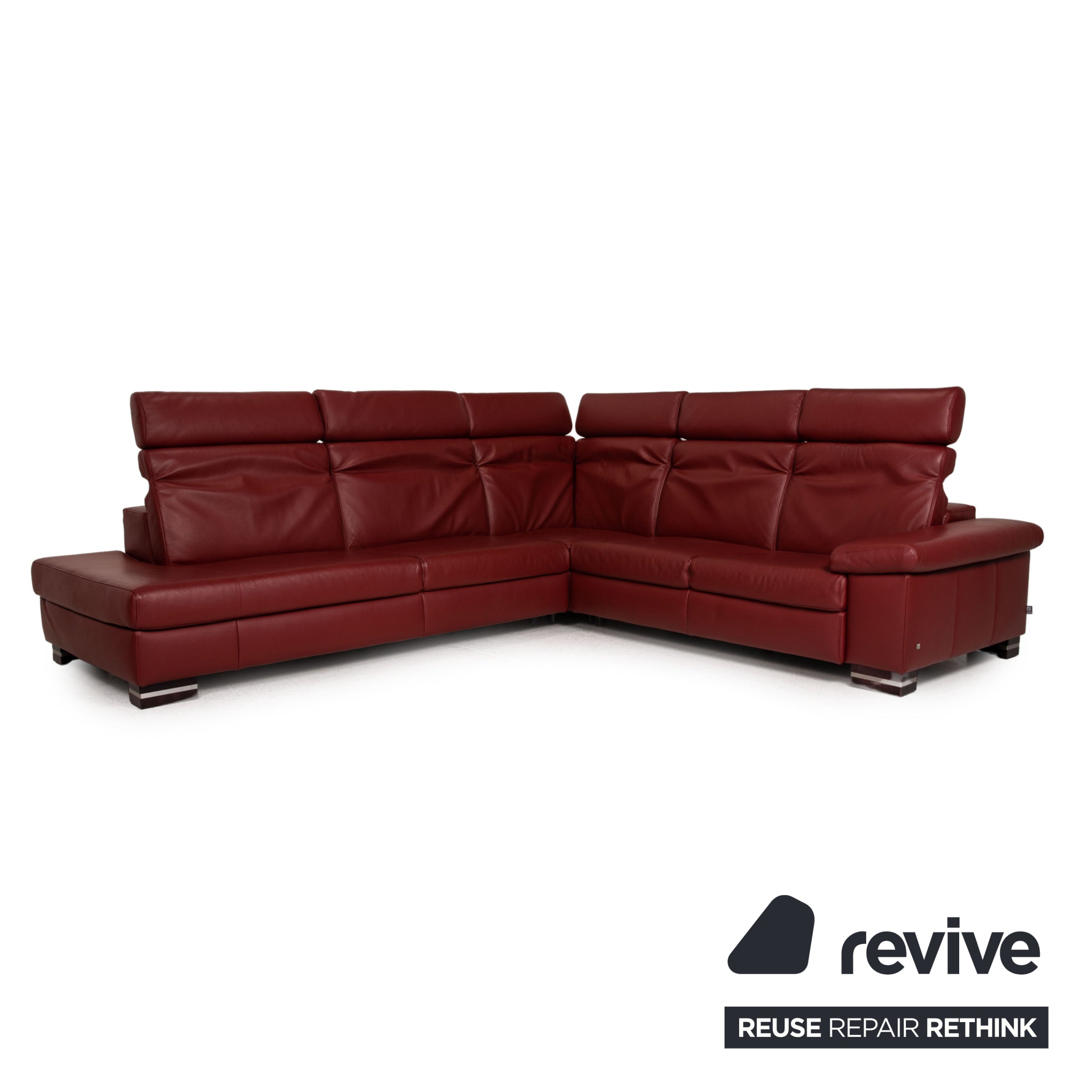 Ewald Schillig Ecksofa Urban Bordeaux Leder 2. Hand Revive