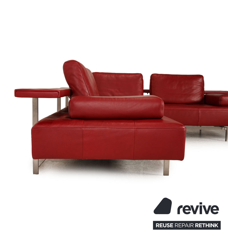 Rolf Benz Ecksofa Dono 6100 Rot Leder - 2. Hand - Revive.de