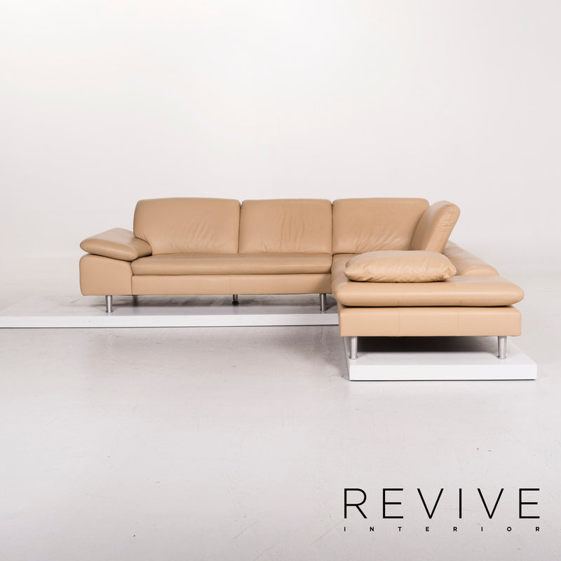 Ecksofa Leder Beige