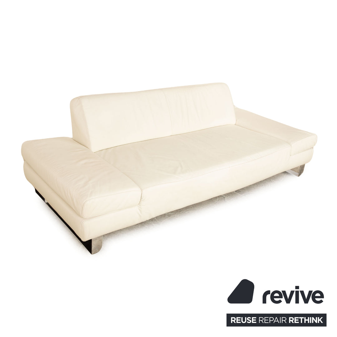 Willi Schillig Taboo Leder Dreisitzer Creme manuelle Funktion Sofa Couch Willi Schillig Taboo Leder Dreisitzer Creme manuelle Funktion Sofa Couch